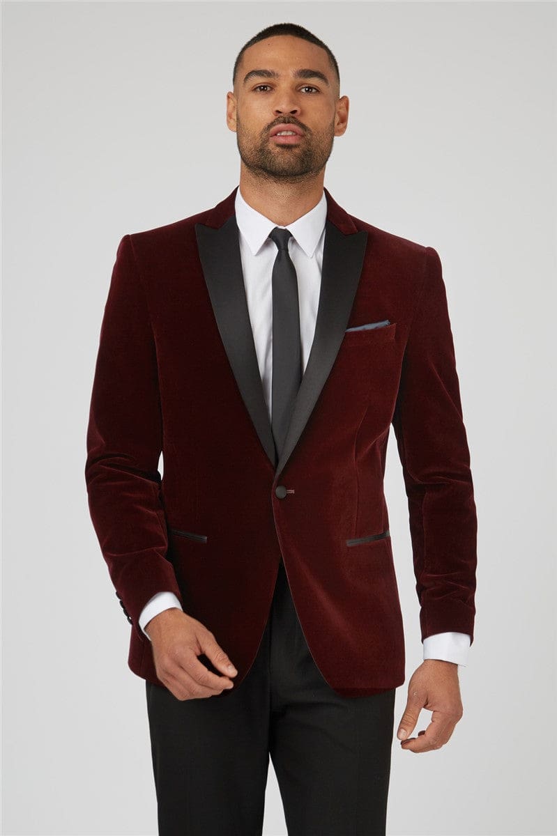 Antique Rogue | Antique Rogue Burgundy Velvet Dinner Jacket - MENSWEARR ...
