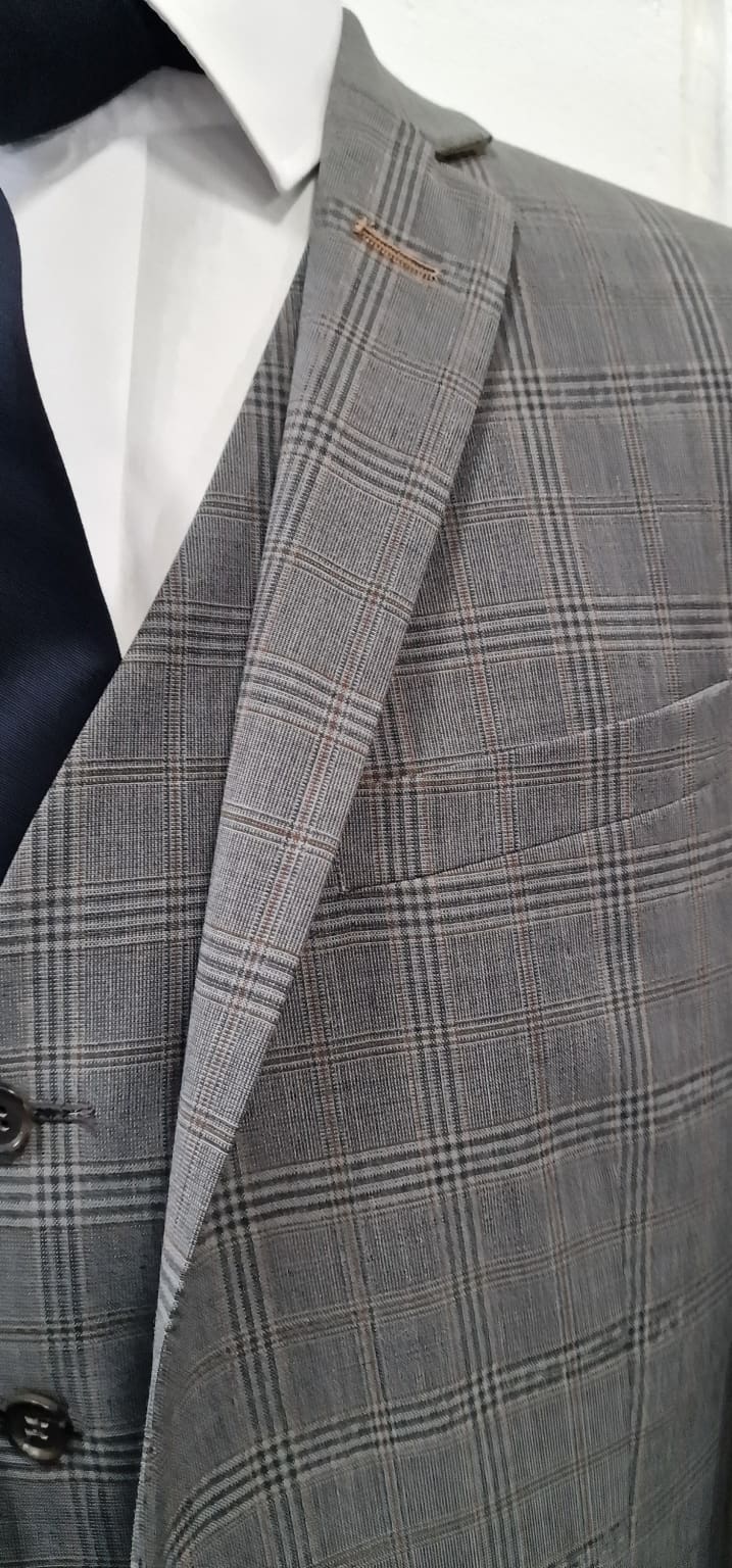 Barucci | Barucci Howard Men's Grey Prince of Wales Check 3-Piece Suit ...