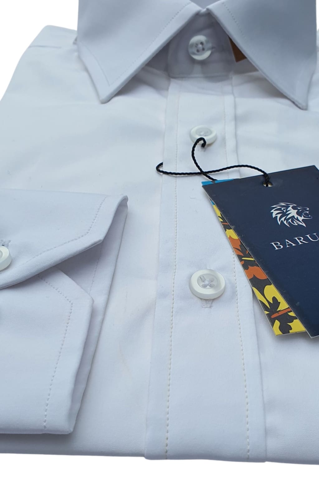 Barucci | Barucci Men's White Single Cuff Slim Fit Cotton Shirt ...