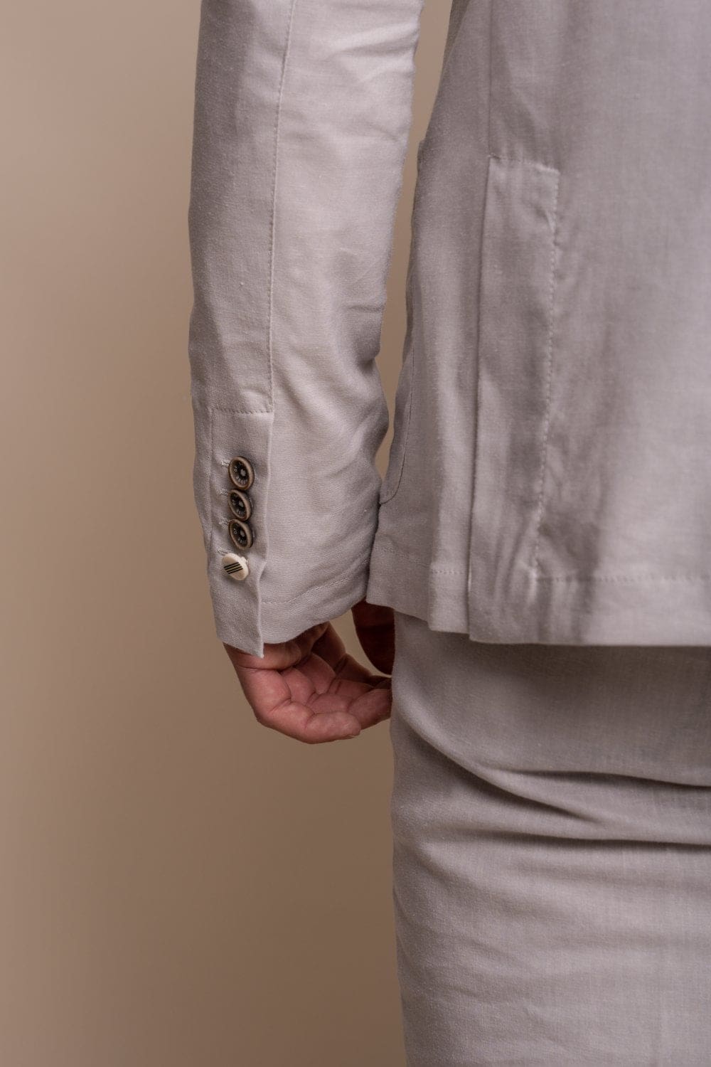 Cavani Alvari Men's Stone Linen Blazer - MENSWEARR.COM