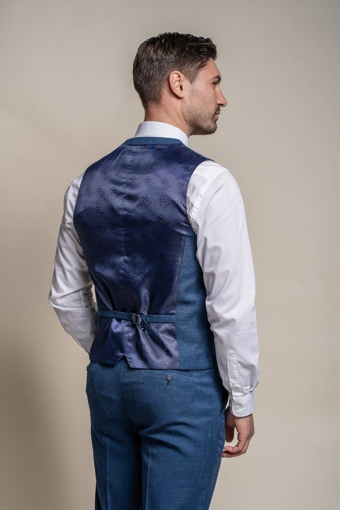 Cavani Miami Men's Blue Waistcoat - MENSWEARR.COM
