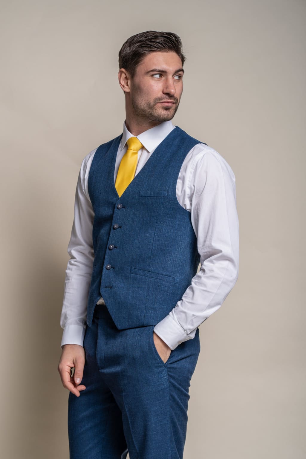 Cavani Miami Men's Blue Waistcoat - MENSWEARR.COM