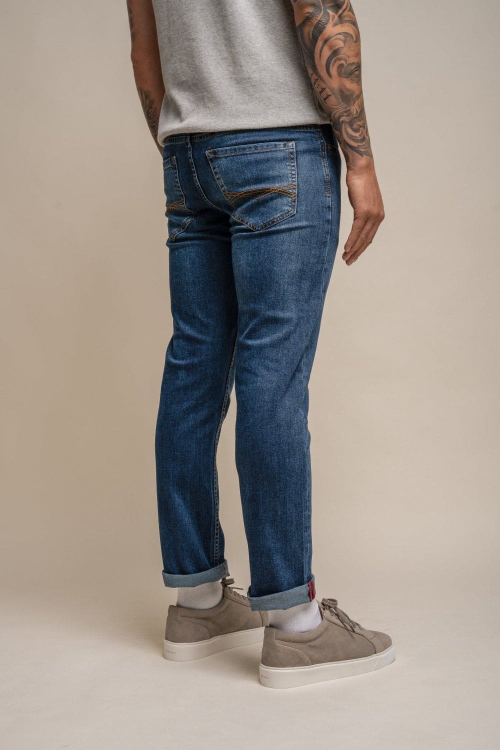 Cavani Milano Stonewash Stretch Denim Jeans - MENSWEARR.COM