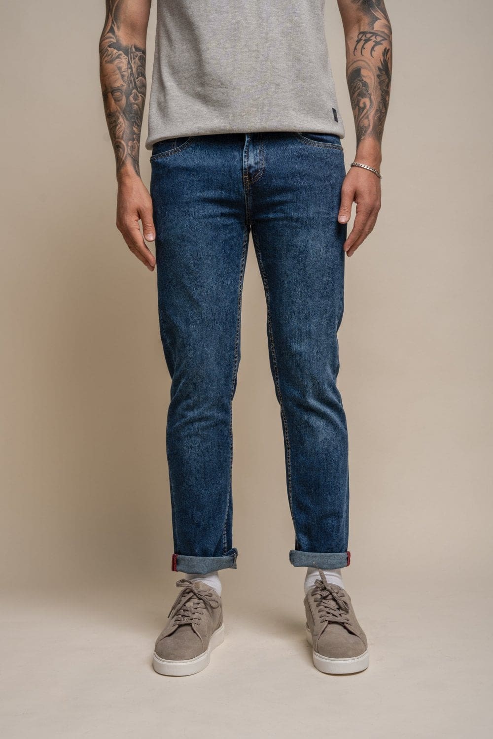 Cavani Milano Stonewash Stretch Denim Jeans - MENSWEARR.COM
