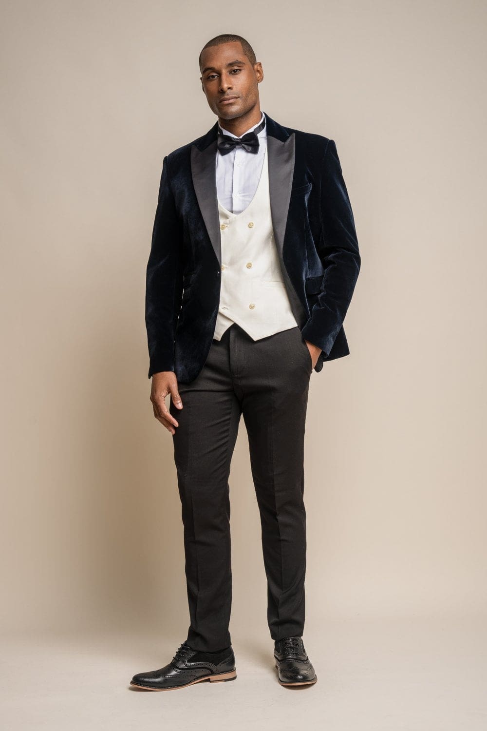 Cavani | Rosa Navy Sim Fit Velvet Style Jacket - MENSWEARR - House of ...