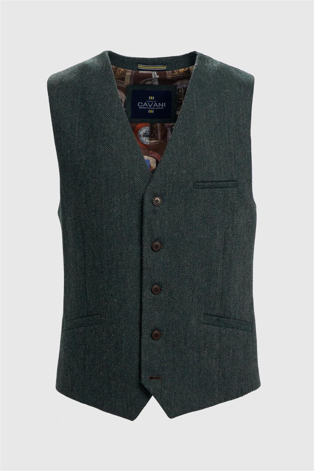 Cavani | Cavani Thomas Lush Olive Tweed Waistcoat - MENSWEARR - House ...