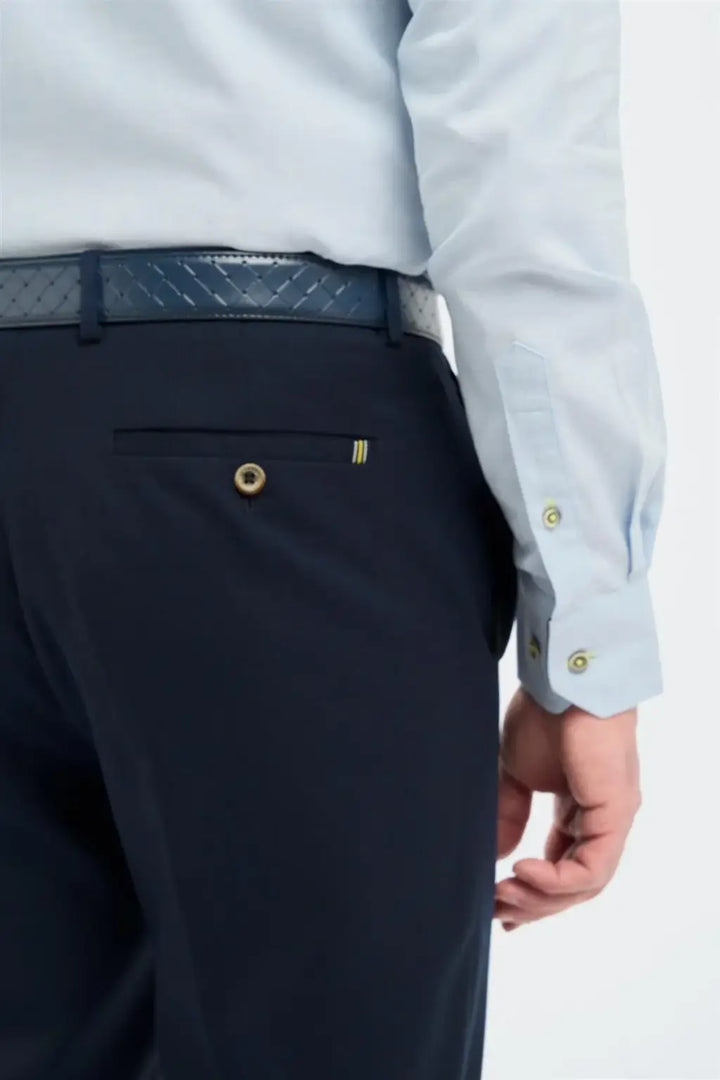 Cavani Tropez Navy Slim Fit Trousers - MENSWEARR.COM