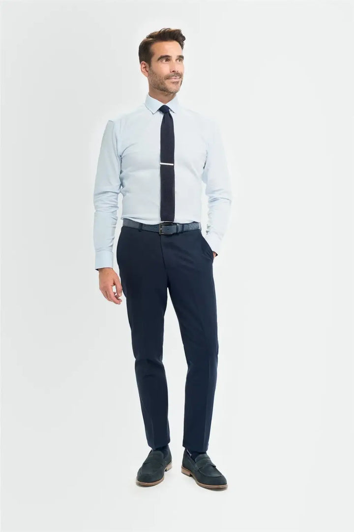 Cavani Tropez Navy Slim Fit Trousers - MENSWEARR.COM