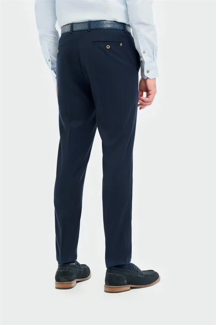 Cavani Tropez Navy Slim Fit Trousers - MENSWEARR.COM