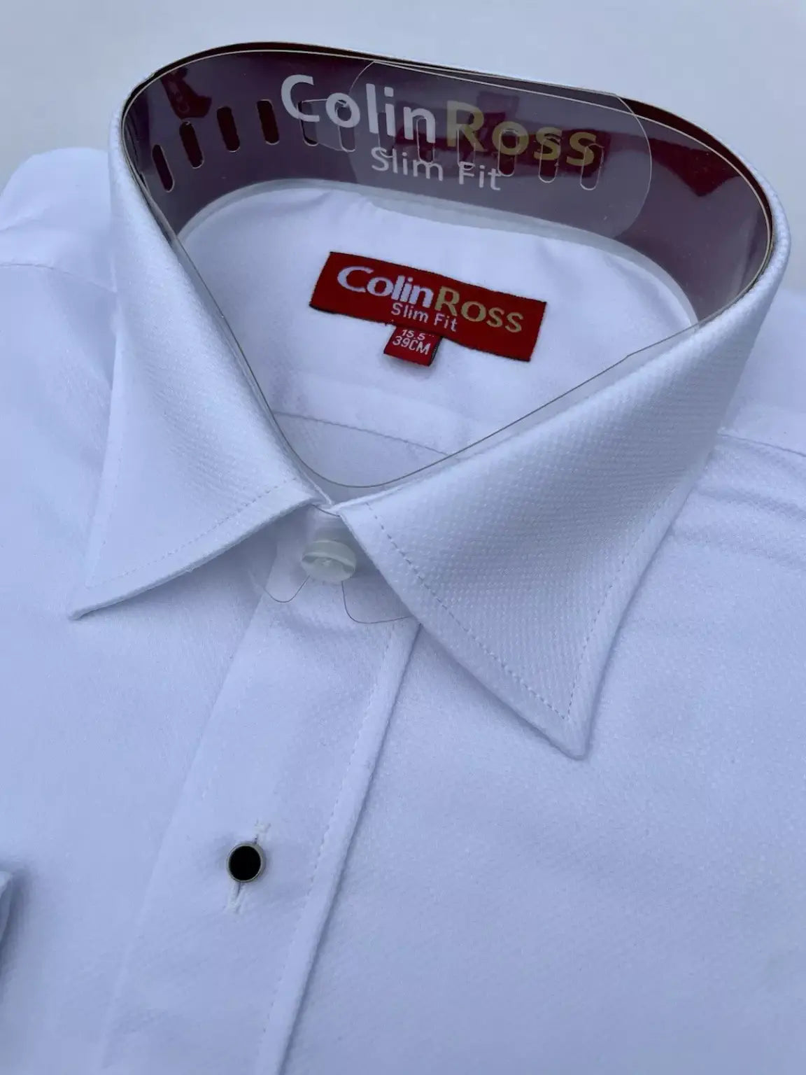 Colin Ross Mock Marcella Dobby Standard Collar Dress Shirt with studs ...