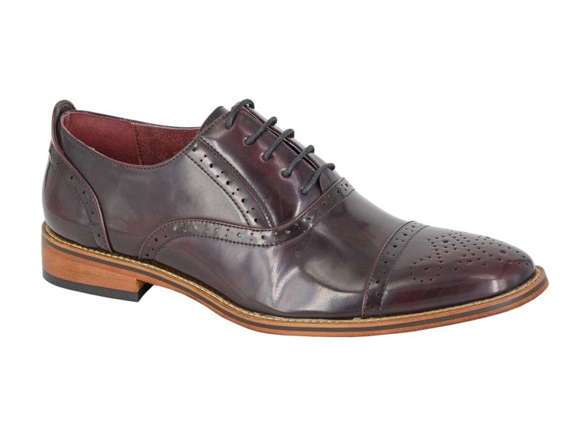 Goor Men's Ox Blood Burnished Capped Lace Oxford Brogue Shoe ...
