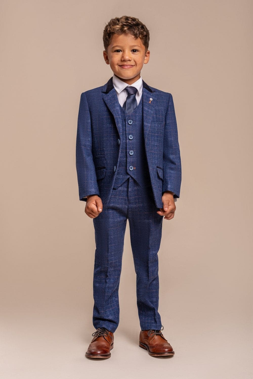 Cavani | Cavani Kaiser Boy's Three Piece Blue Slim Fit Suit - MENSWEARR ...