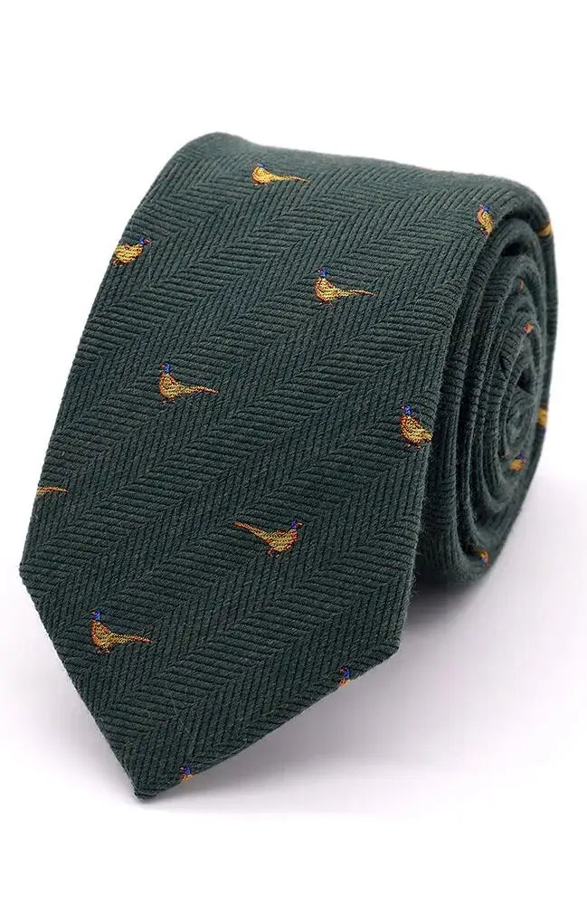LA Smith | LA Smith Country And Hobby Herringbone Pheasant Silk Ties ...