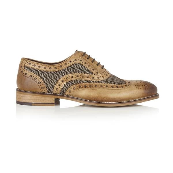 London Brogues | London Brogue Gatsby Leather Brogue Tan/Tweed Men's ...