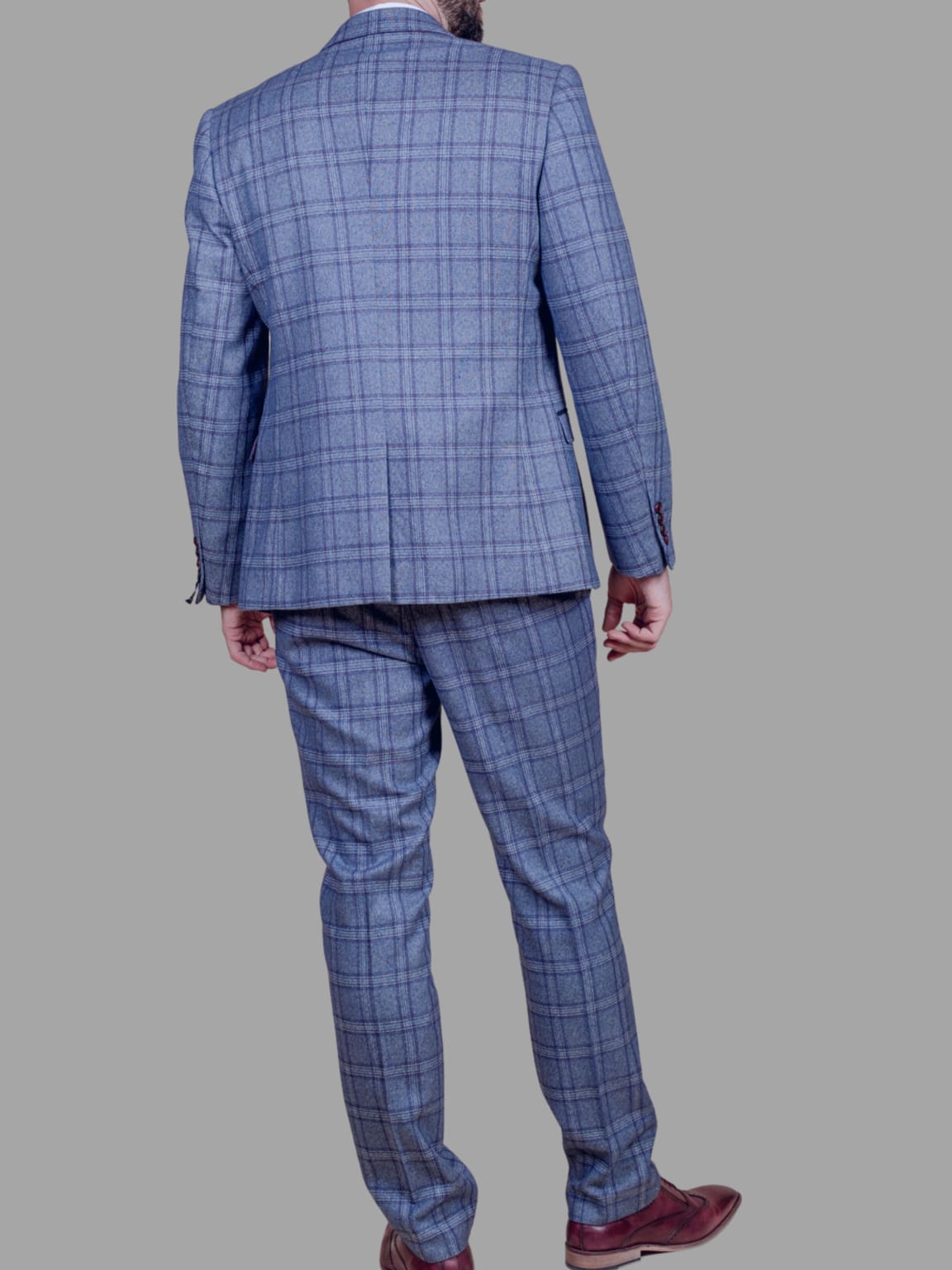 Marc Darcy | Marc Darcy Clinton Men’s Blue Tweed Check Blazer - MENSWEARR