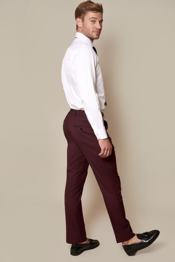 Marc Darcy | Marc Darcy Danny Wine Tailored Trousers - MENSWEARR ...