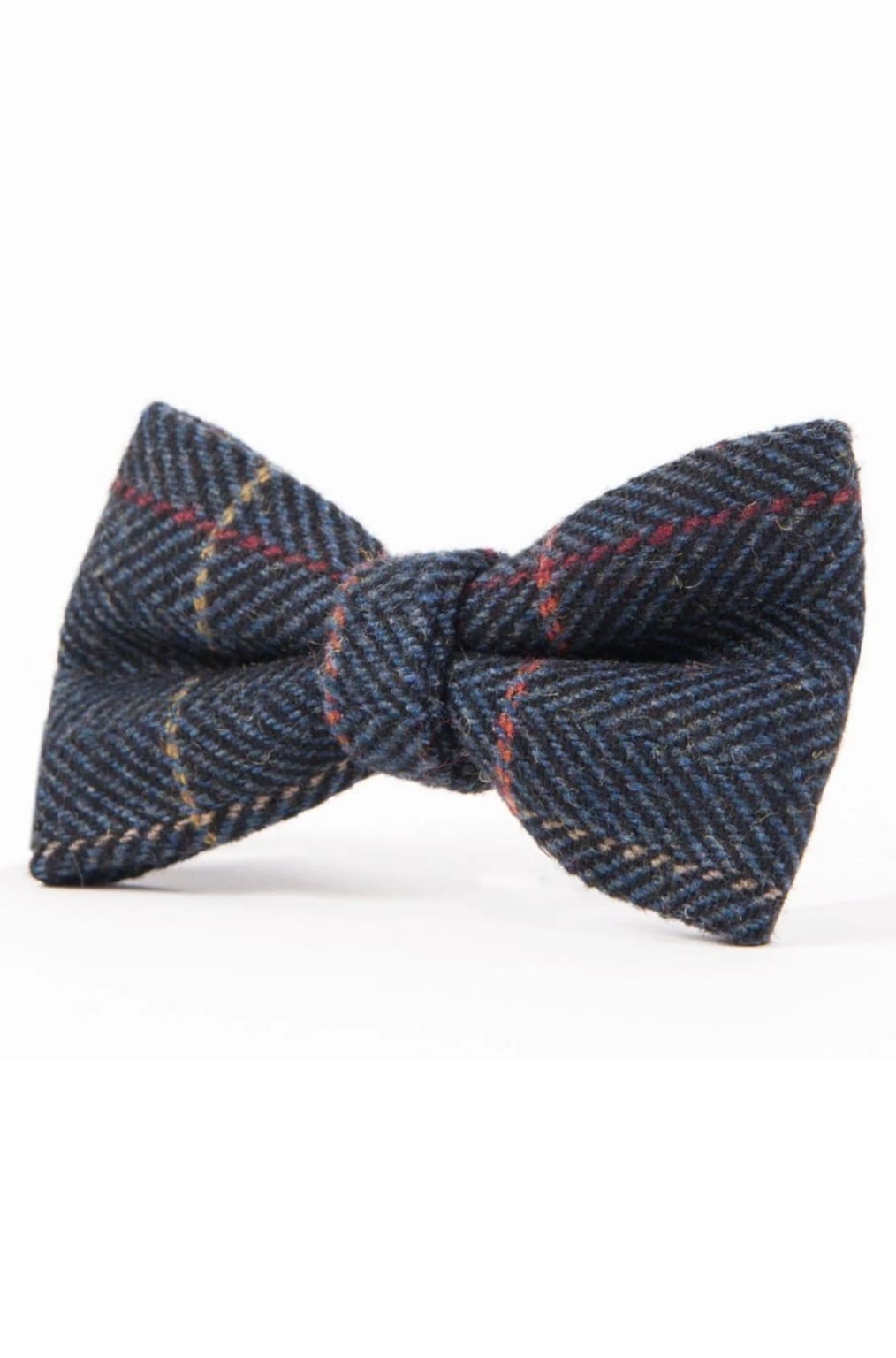 Marc Darcy | Marc Darcy Eton Navy Blue Check Tweed Bow Tie MENSWEARR ...