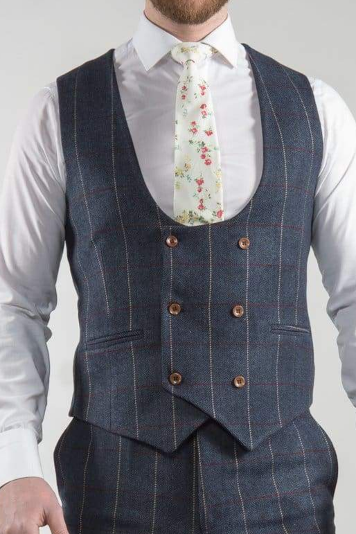 Marco Prince | Marco Prince Keaton Men's Tweed Navy Double Breasted ...