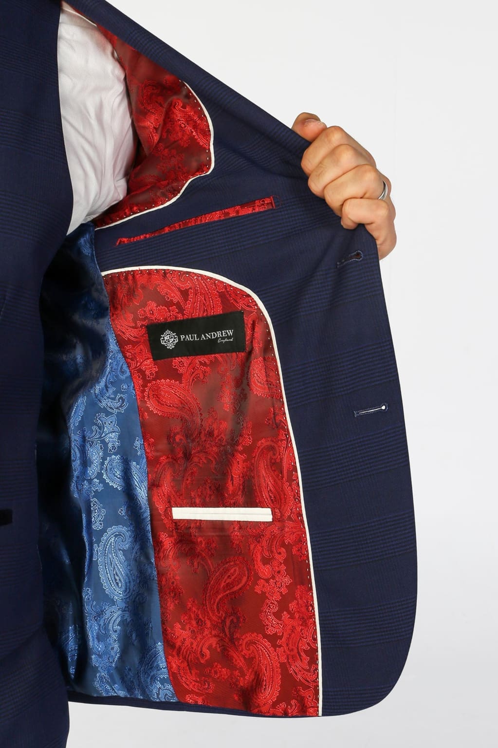 Paul Andrew | Mark Blue Check Three Piece Suit - MENSWEARR - House of ...