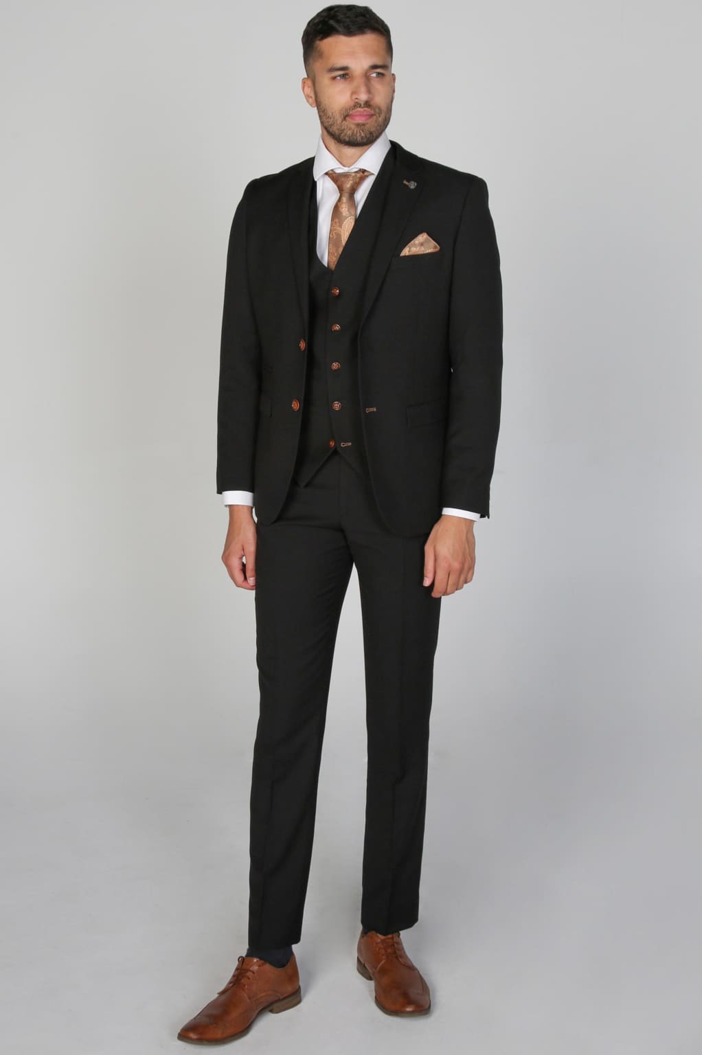 Paul Andrew | Mayfair Black Men's Three Piece Suit - MENSWEARR - House ...