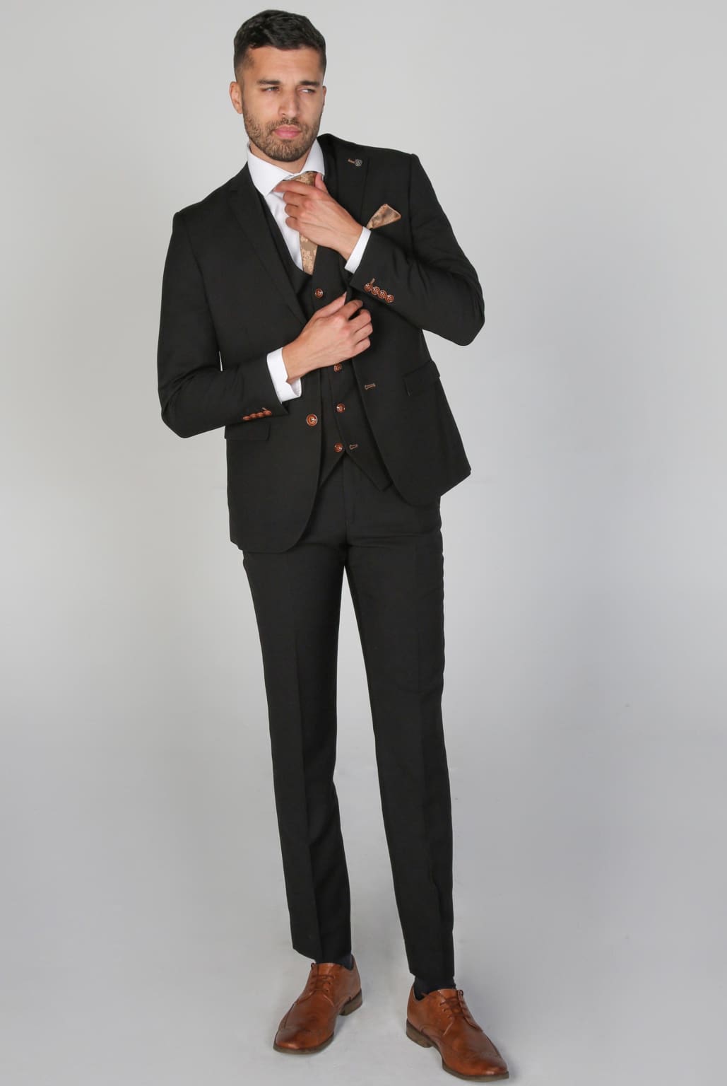 Paul Andrew | Mayfair Black Men's Three Piece Suit - MENSWEARR - House ...