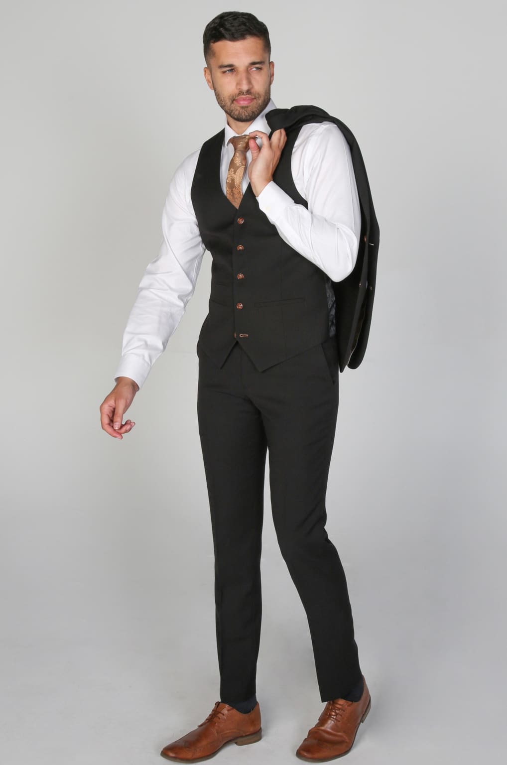 Paul Andrew | Mayfair Black Men's Three Piece Suit - MENSWEARR - House ...