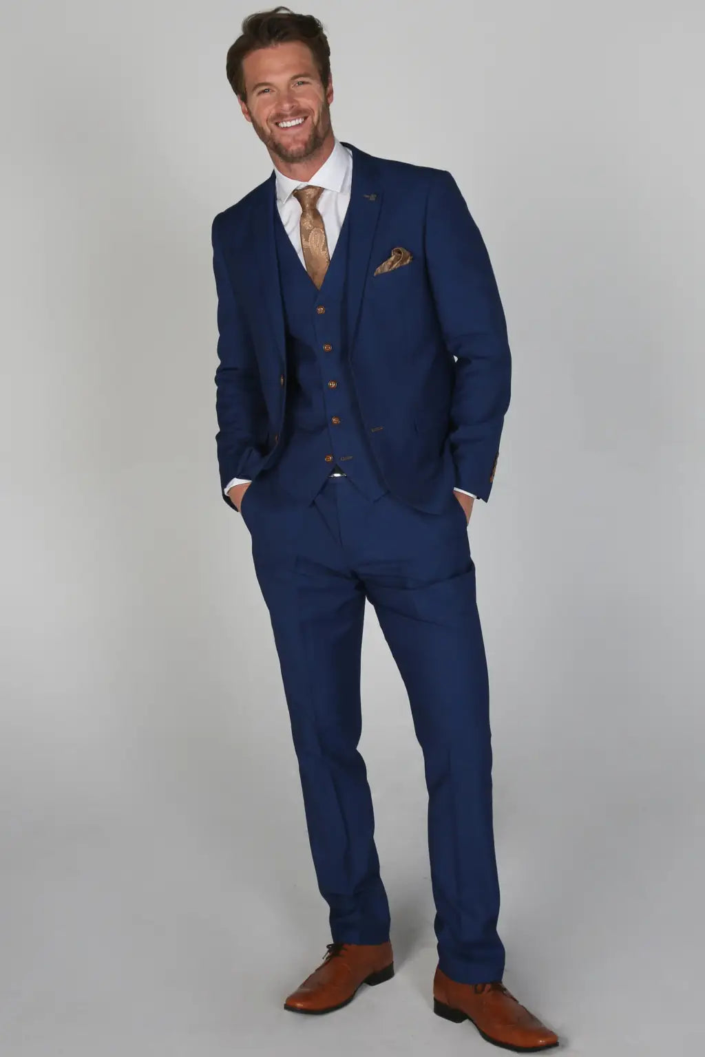 Paul Andrew | Mayfair Blue Men's Three Piece Suit - MENSWEARR