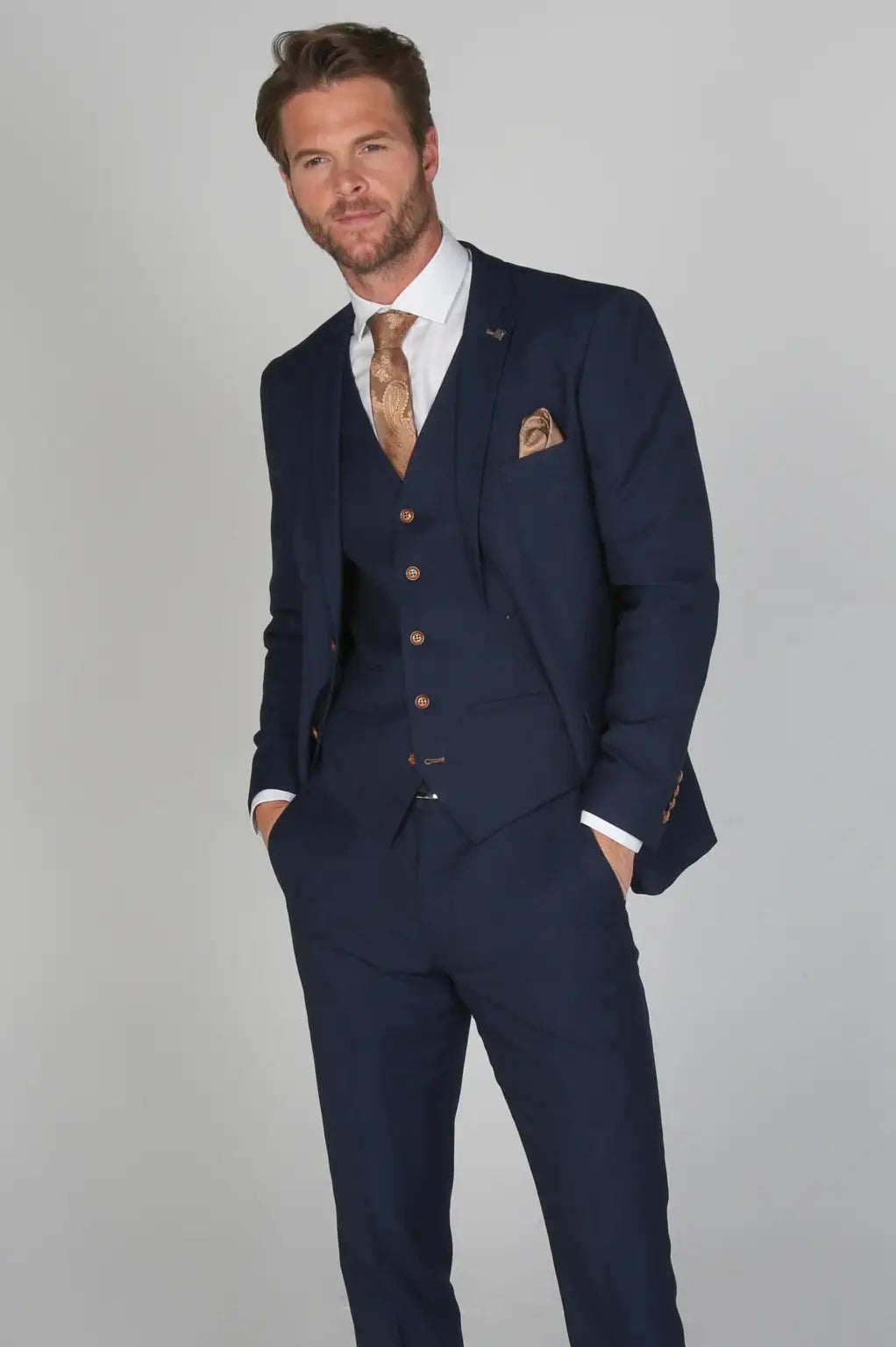 Paul Andrew | Mayfair Navy Men's Three Piece Suit - MENSWEARR - House ...