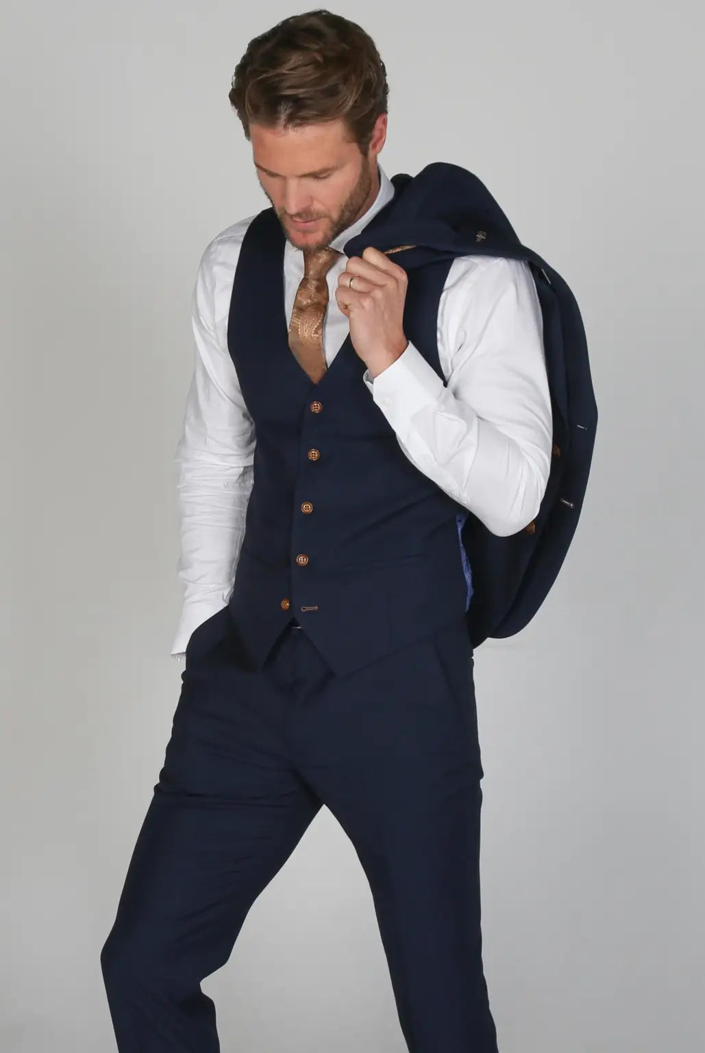 Paul Andrew | Mayfair Navy Men's Three Piece Suit - MENSWEARR - House ...