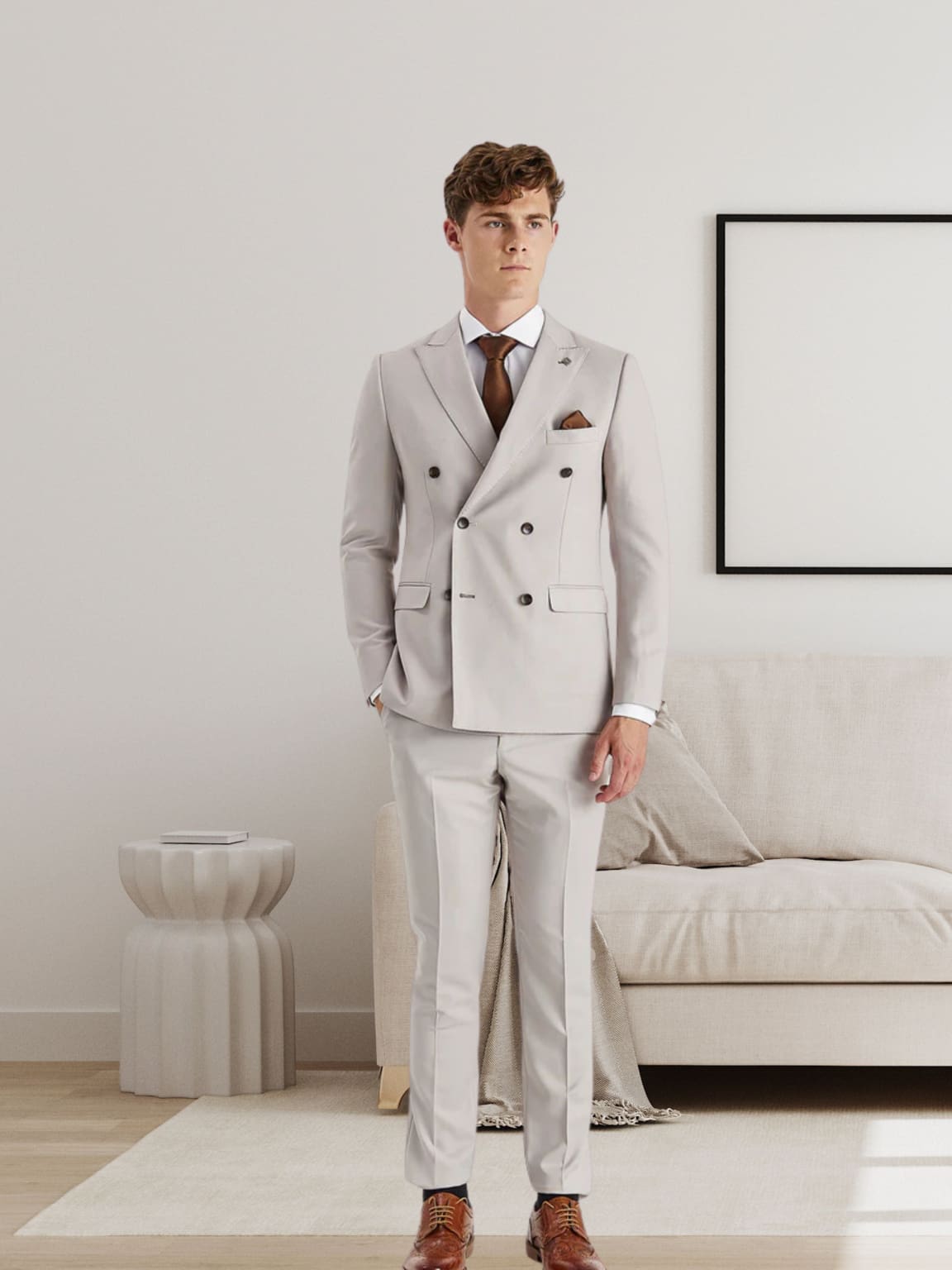 Paul Andrew | Paul Andrew Mayfair Stone Double breasted Suit MENSWEARR ...