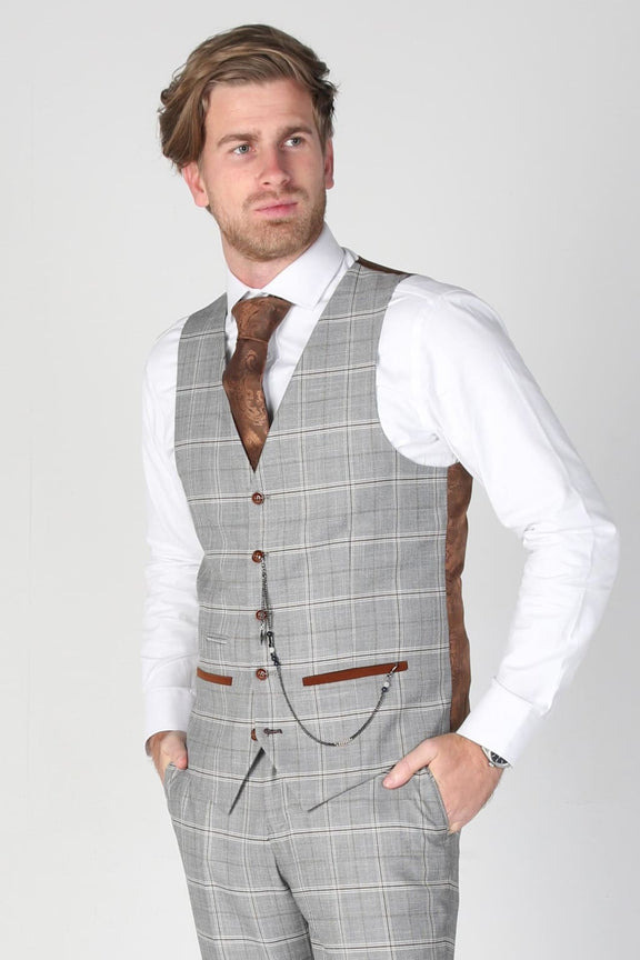 Paul Andrew | Men's Francis Grey Waistcoat - MENSWEARR - House of ...