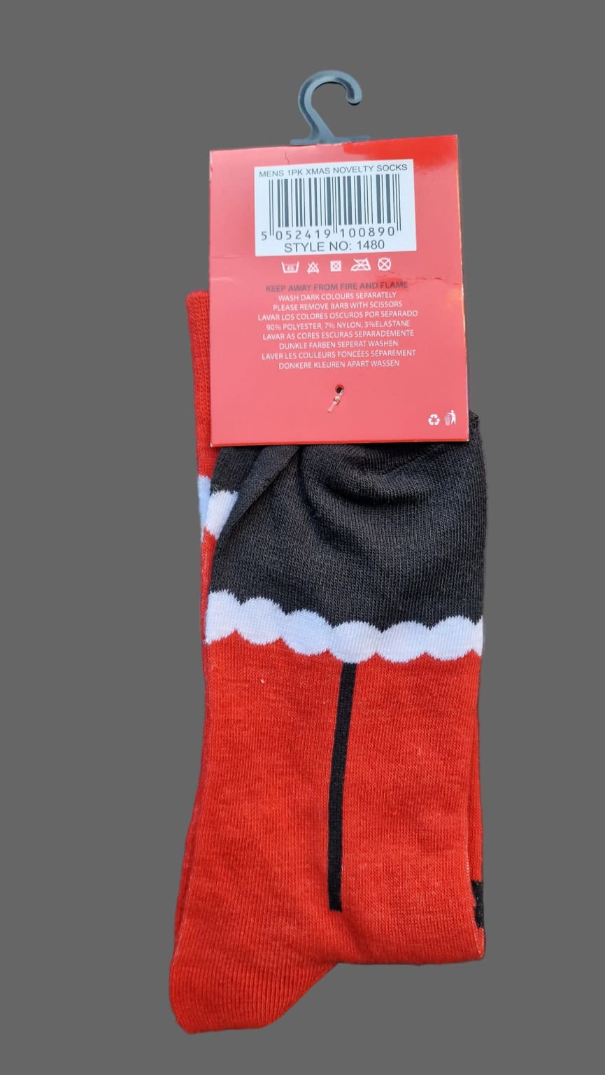 Santa Socks Red Santa Face Socks - MENSWEARR.COM