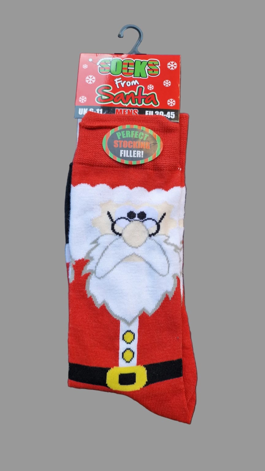 Santa Socks Red Santa Face Socks - MENSWEARR.COM