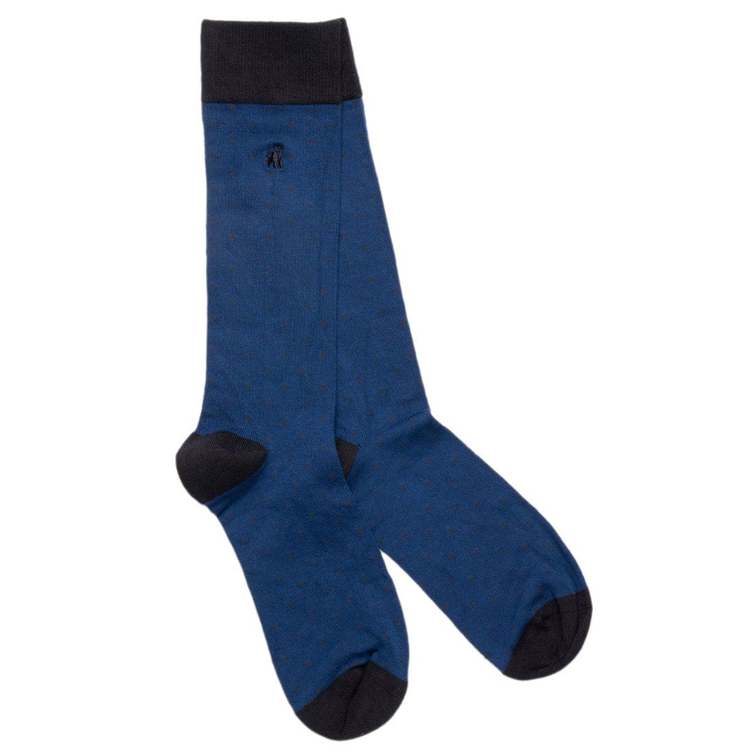 Swole Panda | Spotted Navy Blue Bamboo Socks - MENSWEARR