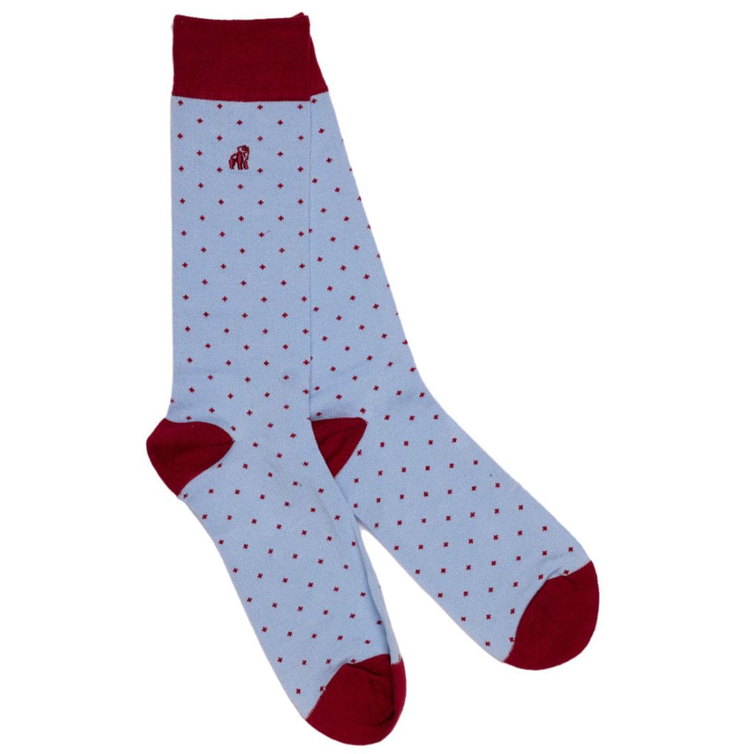 Swole Panda | Spotted Pale Blue Bamboo Socks - MENSWEARR