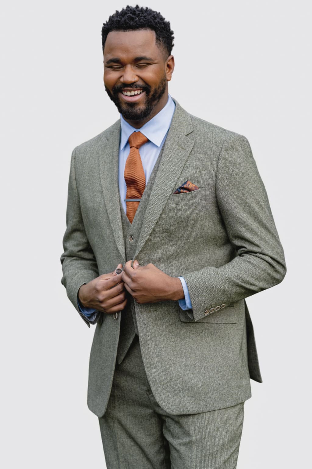 Skopes | Skopes Jude 3 Piece Sage Green Tweed Wedding Suit - MENSWEARR ...