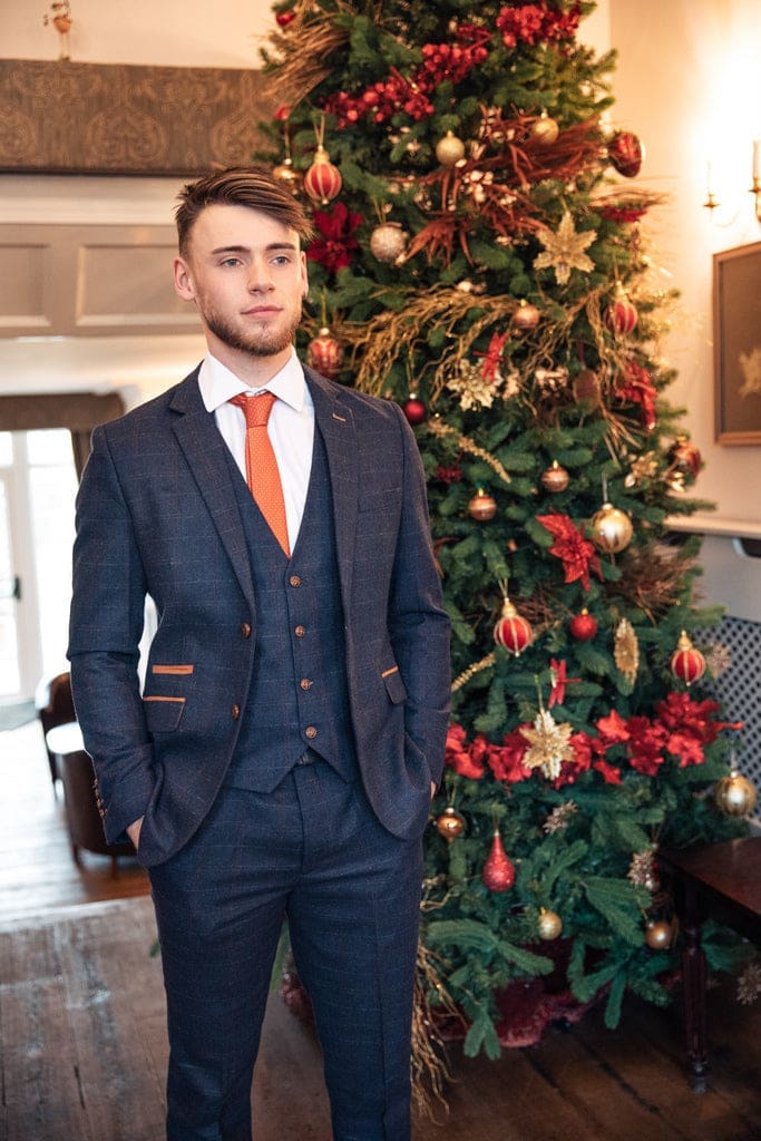 Barucci | Barucci Bruno Men's Navy Slim Fit Tweed 3 Piece Suit ...