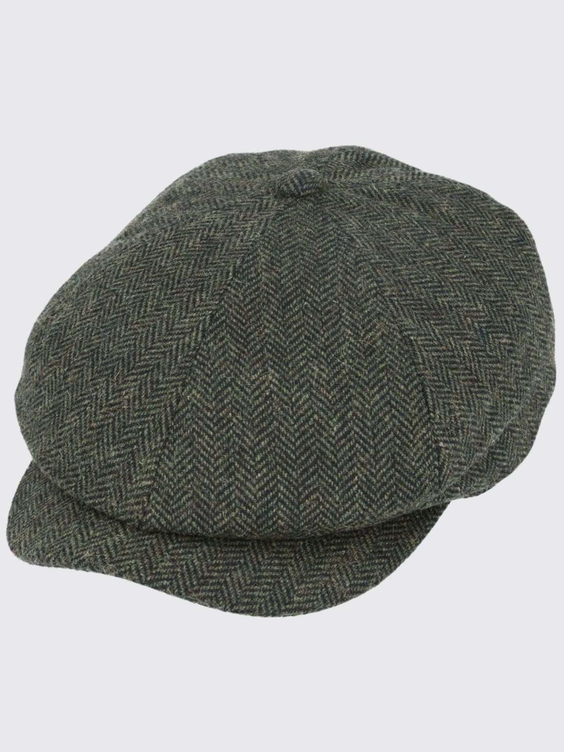 Barucci | Barucci Devon Wool Blend Green Herringbone Tweed Baker Boy ...