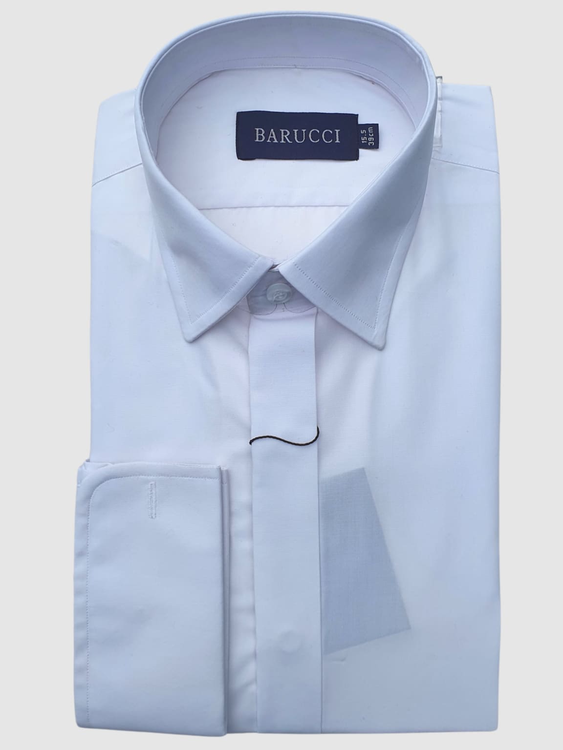 Barucci | Barucci Men's White Double Cuff Slim Fit Formal Shirt - MENSWEARR