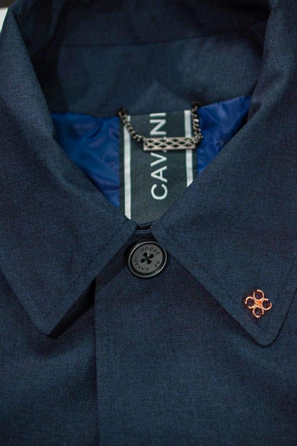 Cavani | Cavani Men's Brando Navy Mac Coat - MENSWEARR - House of Menswear