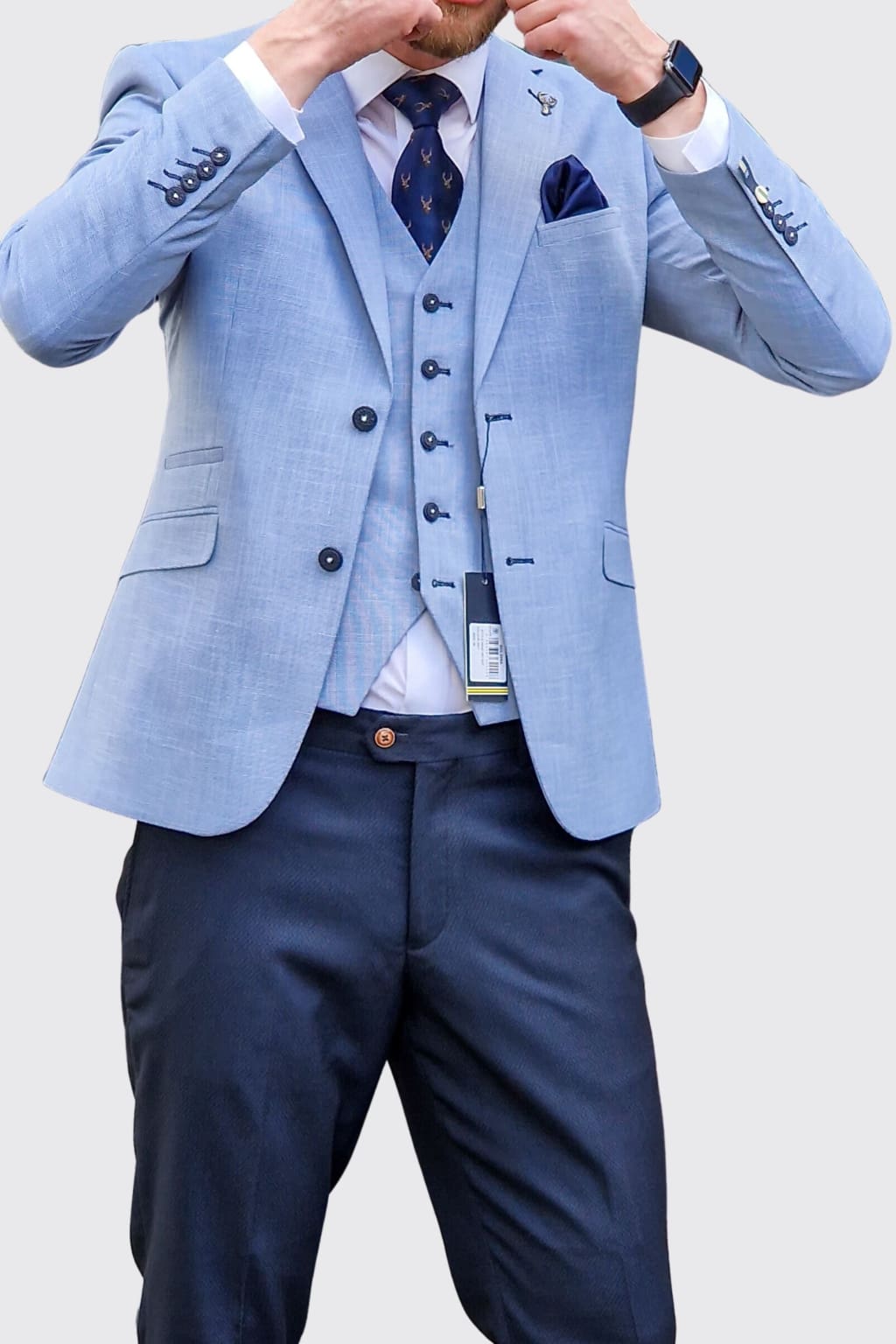 Cavani Miami Men's Sky Blue Waistcoat - MENSWEARR.COM
