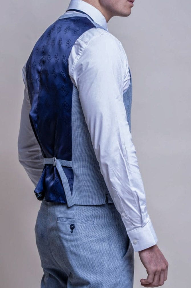 Cavani Miami Men's Sky Blue Waistcoat - MENSWEARR.COM