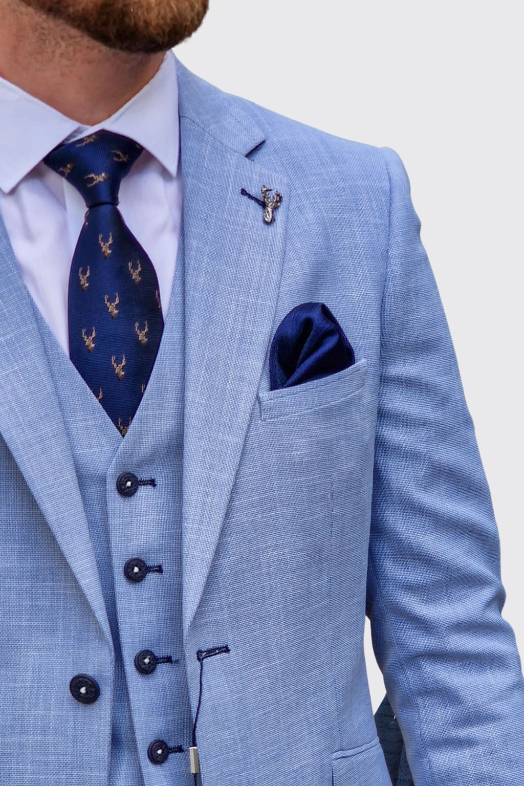 Cavani Miami Men's Sky Blue Waistcoat - MENSWEARR.COM