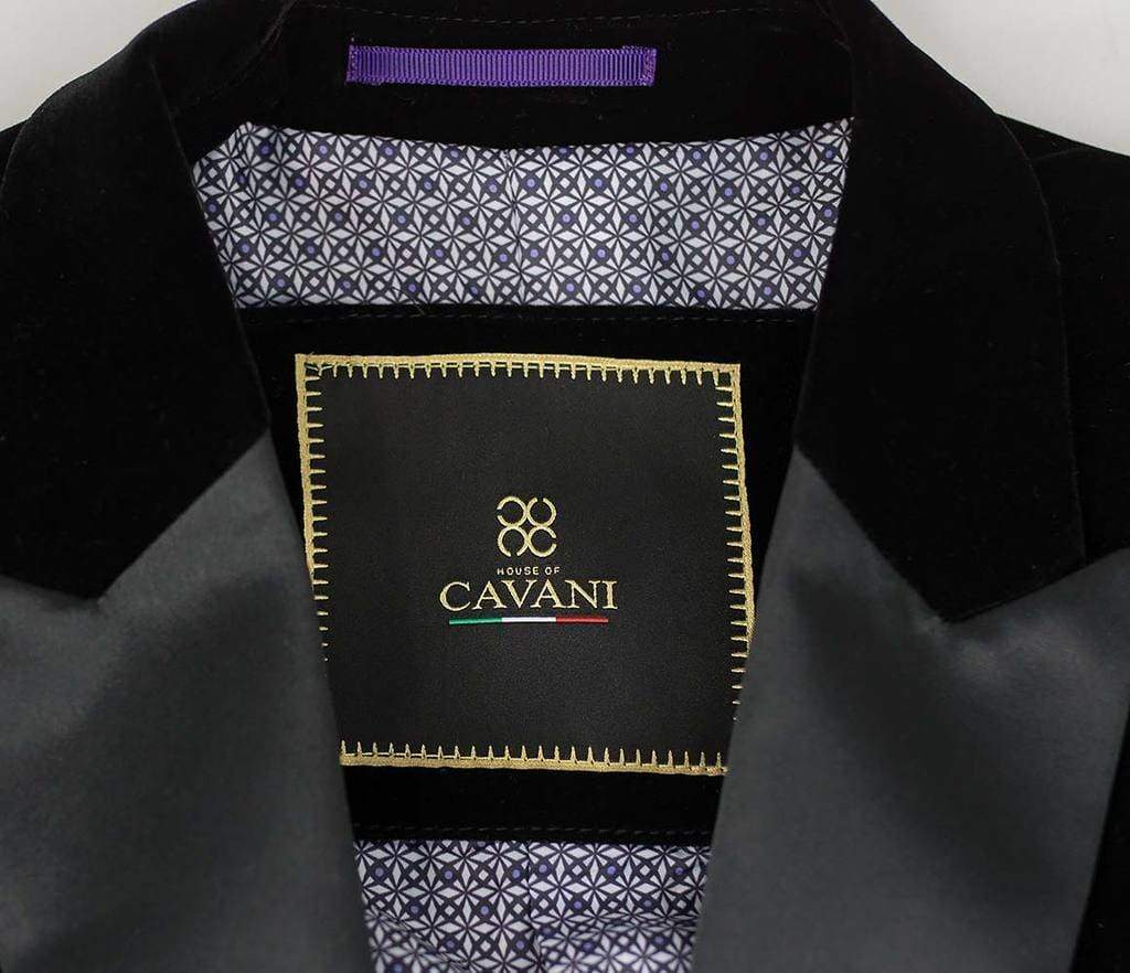 Cavani | Cavani Rosa Black Sim Fit Velvet Style Jacket - MENSWEARR ...