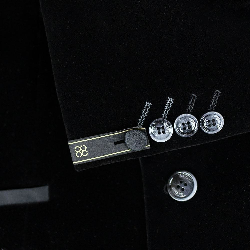 Cavani | Cavani Rosa Black Sim Fit Velvet Style Jacket - MENSWEARR