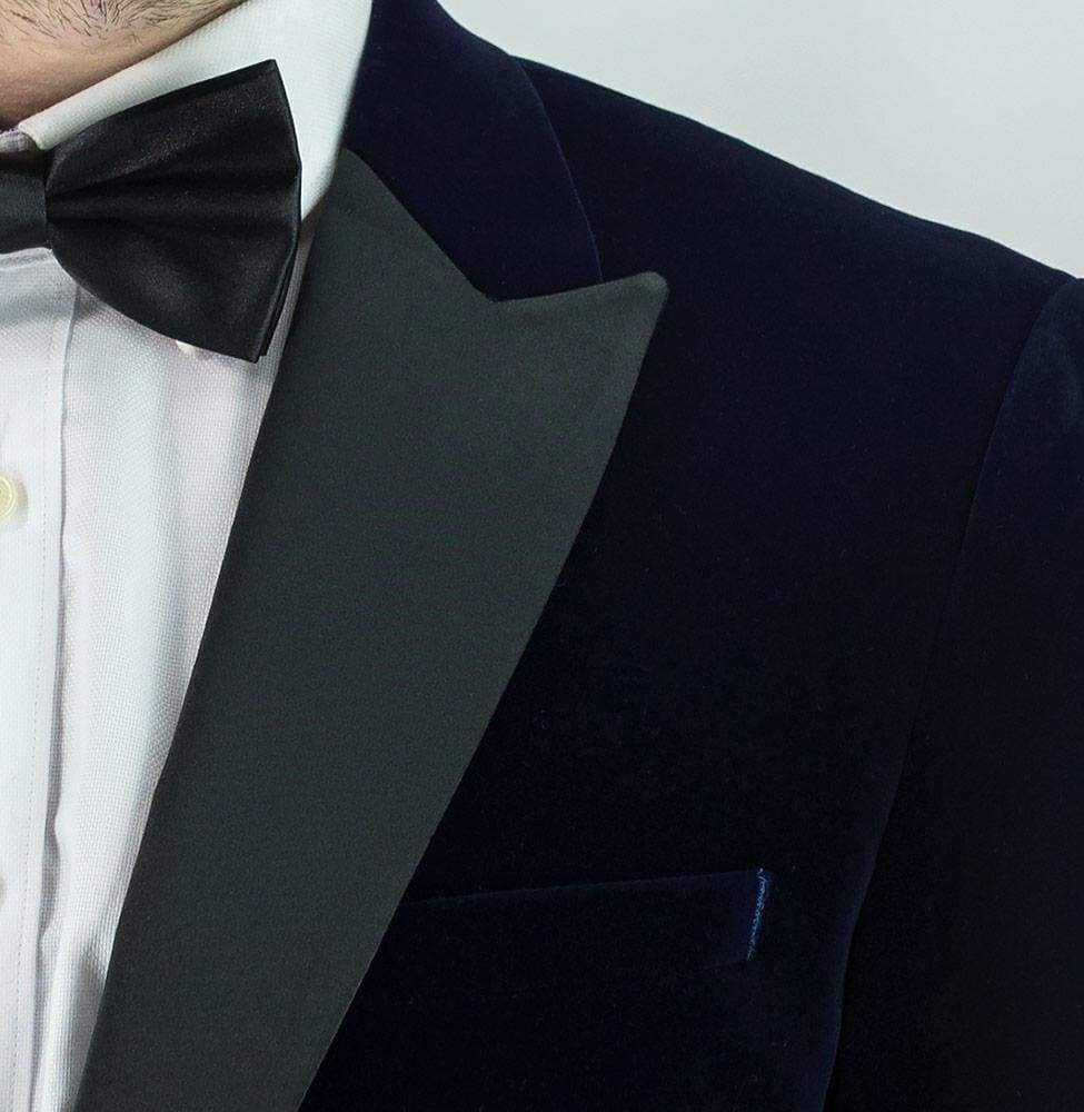 Cavani | Rosa Navy Sim Fit Velvet Style Jacket - MENSWEARR - House of ...