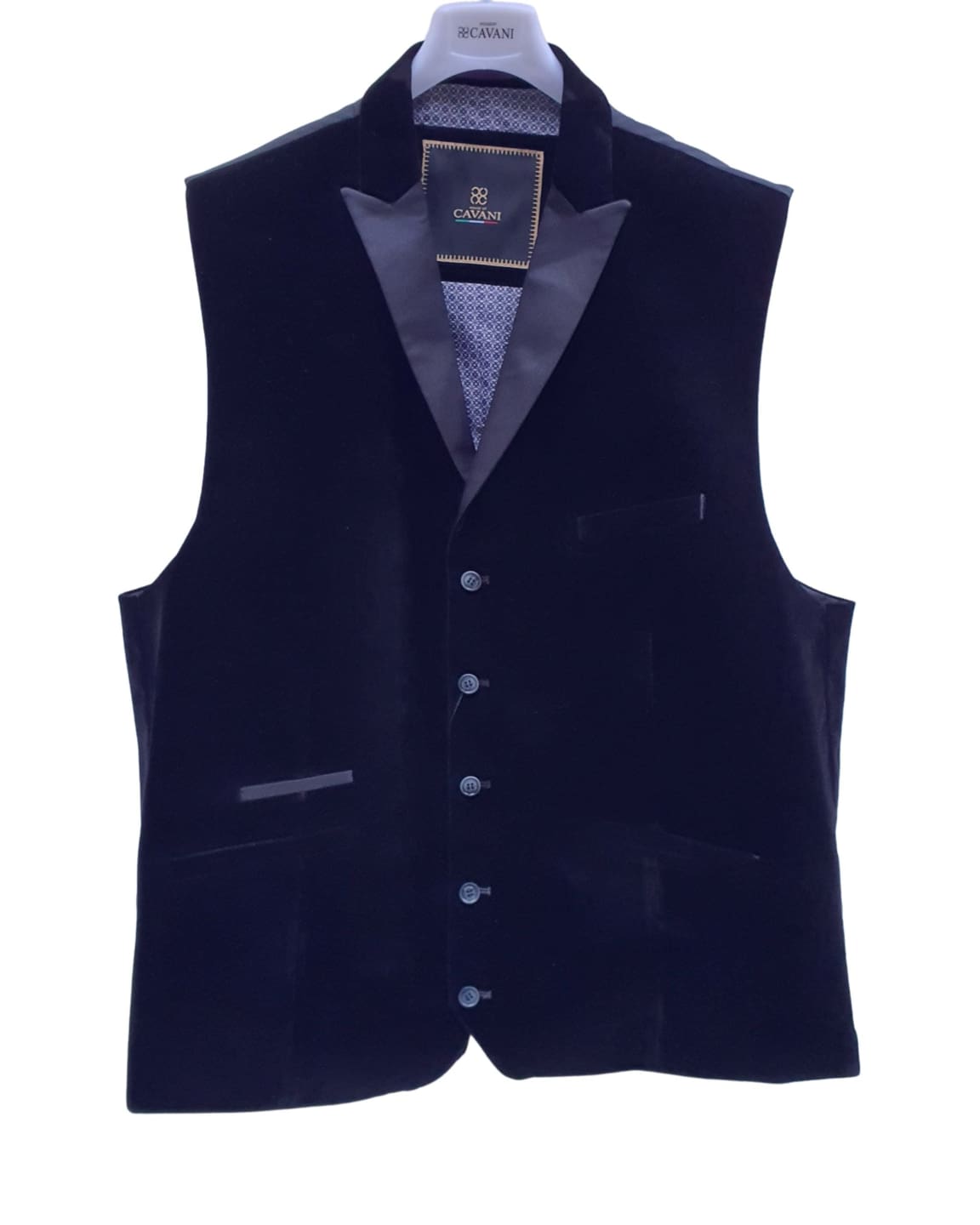 Cavani | Cavani Rosa Navy Velvet Tuxedo Lapel Waistcoat - MENSWEARR ...