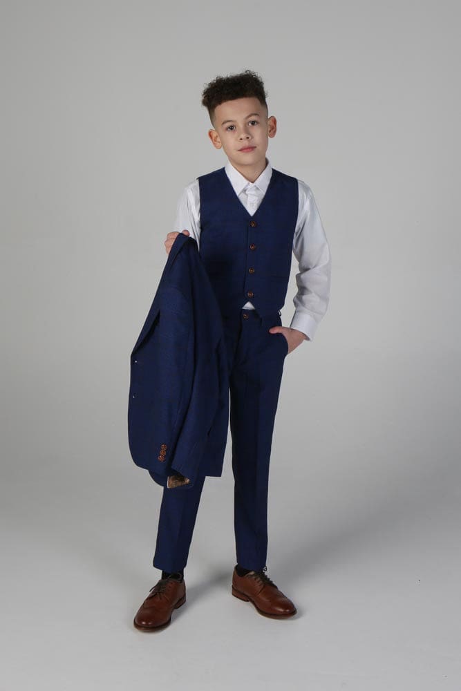 Paul Andrew | Paul Andrew Boy's Alex Navy Three Piece Suit - MENSWEARR ...