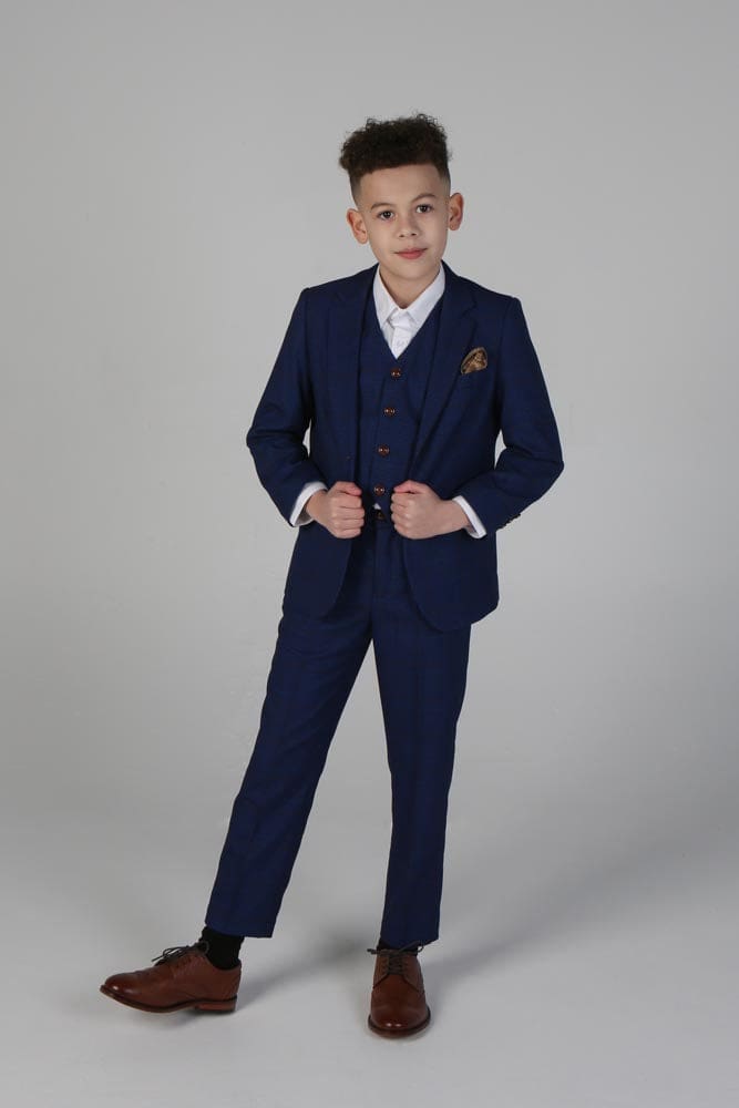 Paul Andrew | Paul Andrew Boy’s Alex Navy Three Piece Suit - MENSWEARR
