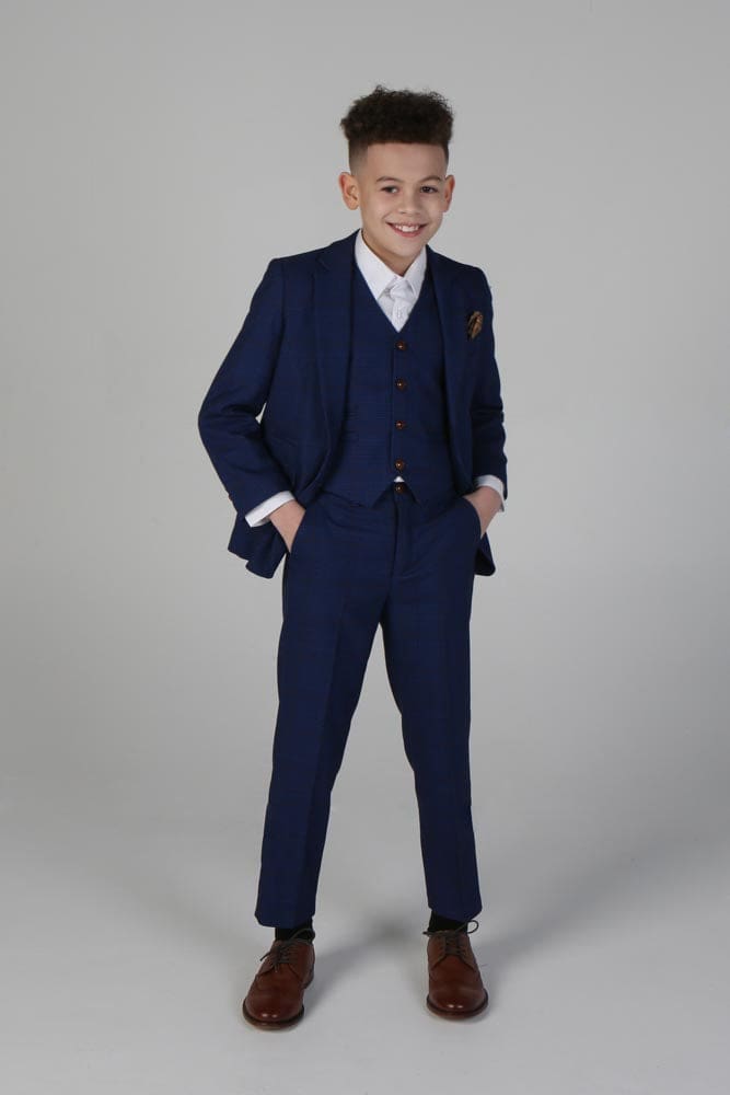 Paul Andrew | Paul Andrew Boy’s Alex Navy Three Piece Suit - MENSWEARR
